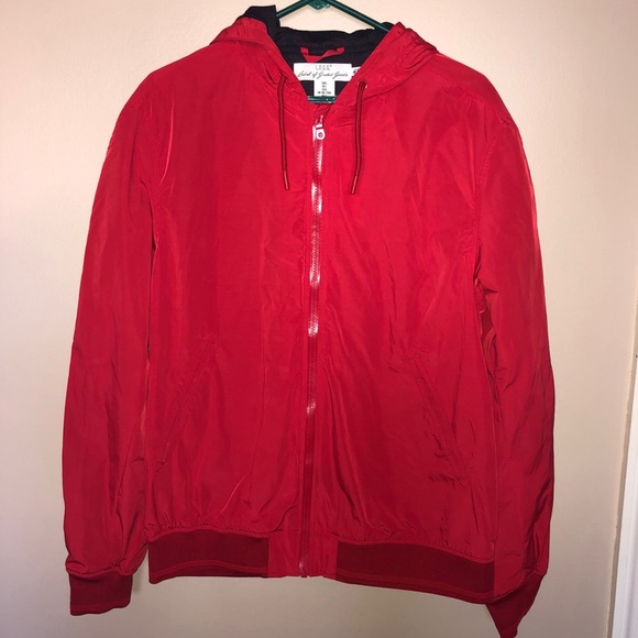 H&M | Jackets & Coats | Hm Logg Red Black Lightweight Hooded Jacket ...
